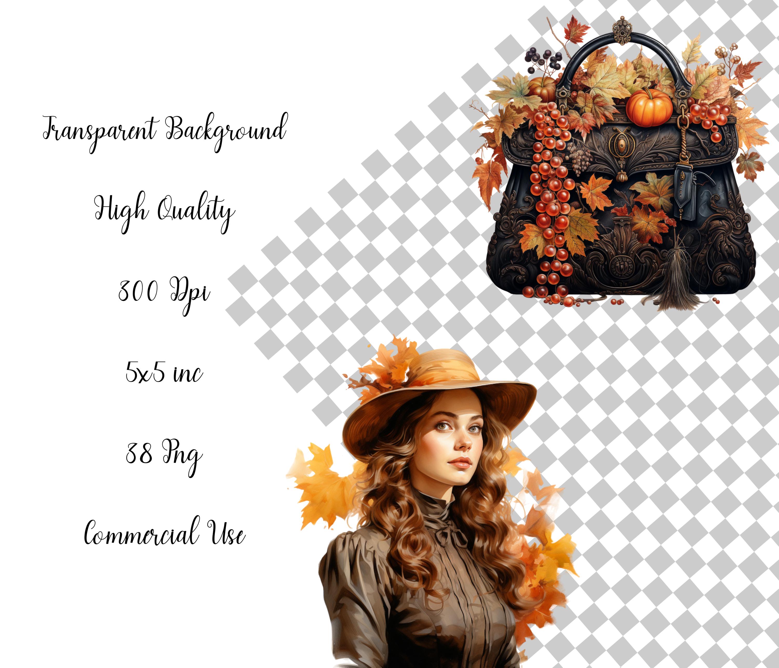 Autumn Victorian Woman Clipart Bundle: Vintage Fashion PNG (38 Files ...