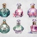 Watercolor Perfume Bottle Clipart Pack: Vintage Feminine Graphics (28 ...