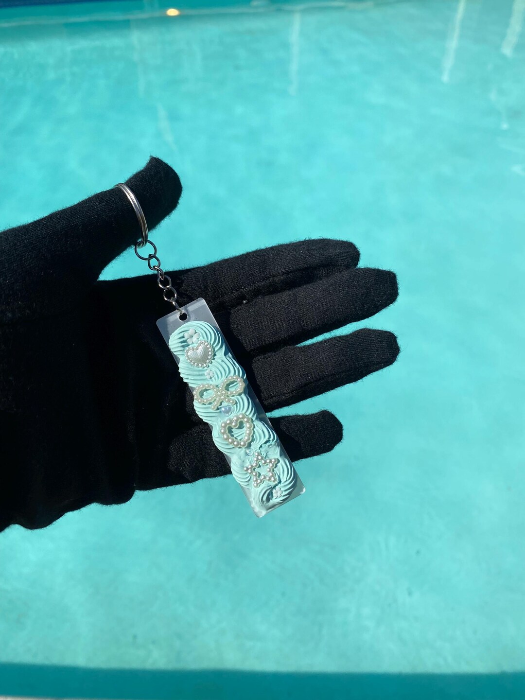 AQUAMARINE CREAM BUBBLE Keychain - Etsy