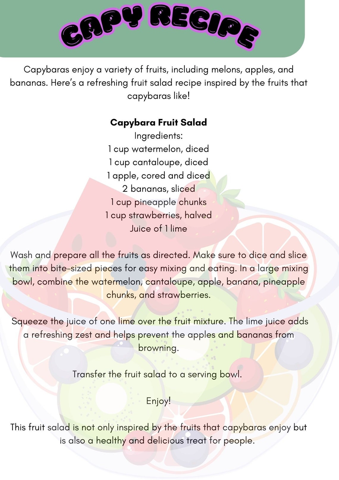 Capybara Unit Study, Capybaras Worksheets, Education - Etsy