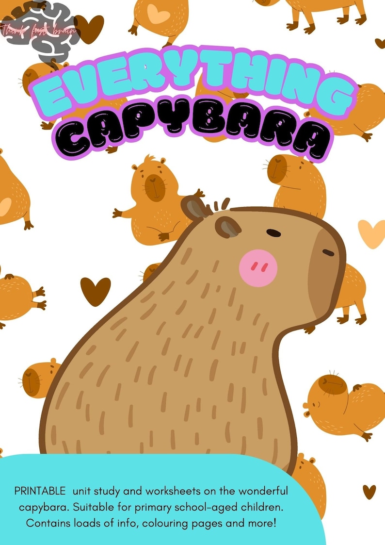 Capybara Unit Study, Capybaras Worksheets, Education - Etsy