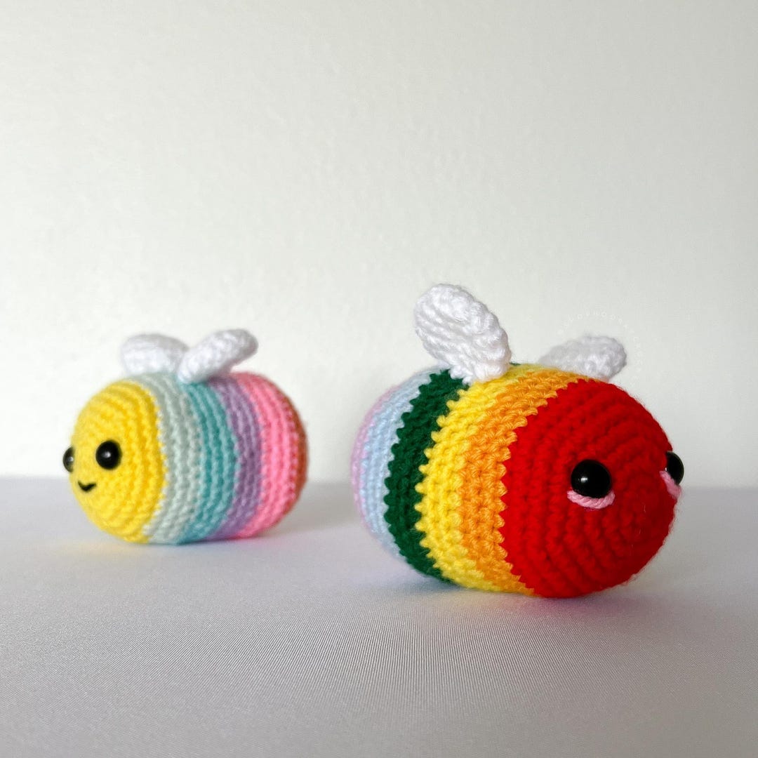 NEW Custom Crochet Rainbow Bee Amigurumi | Handmade Bee Plushie ...