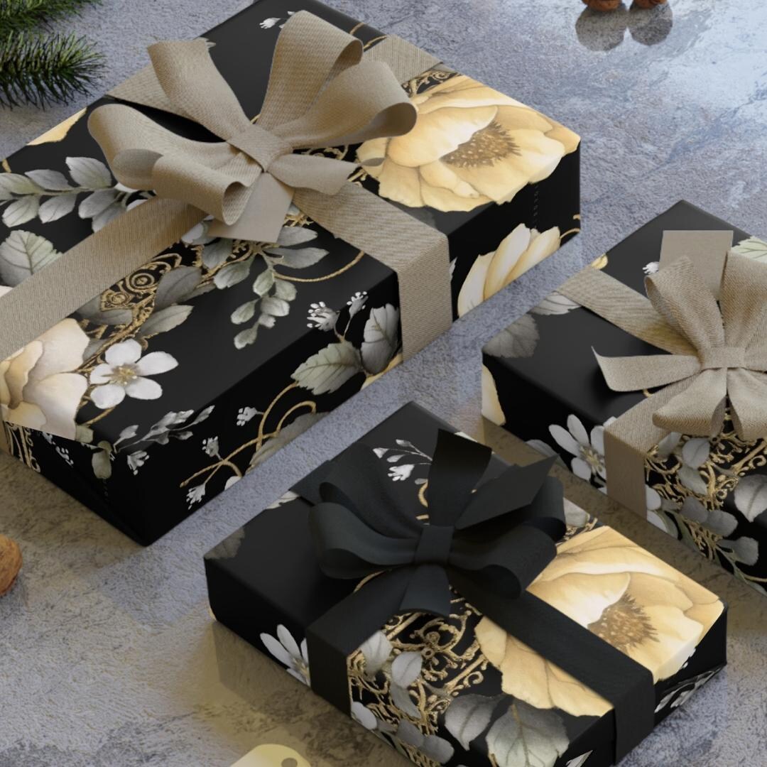 Gothic Wrapping Paper, Gift Wrap Roll, Victorian Style, Halloween Gift ...