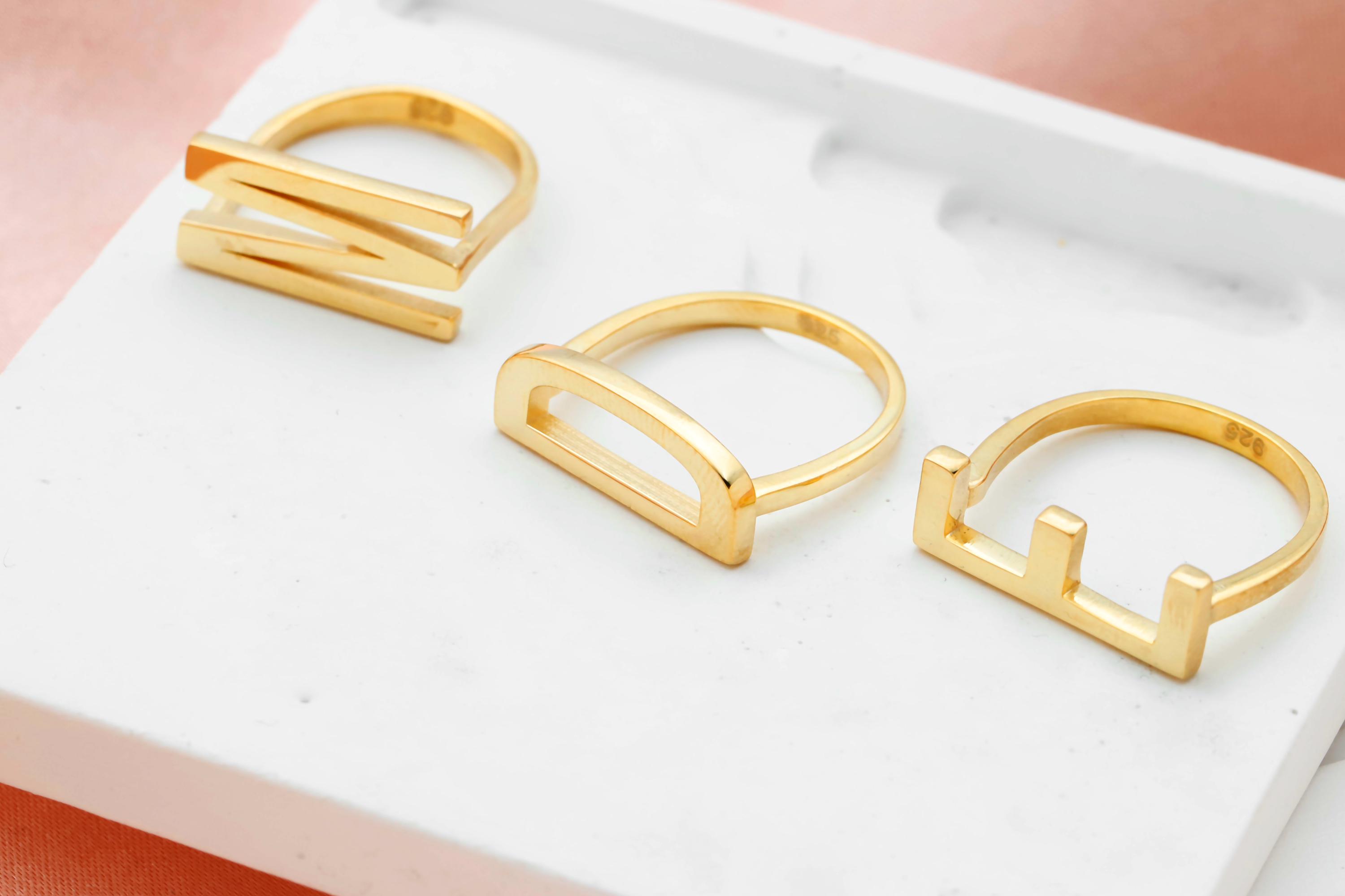 Personalized Initial Ring: Sterling Silver, Gold, or Rose - Custom ...