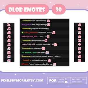 Blob Emote Pack for Twitch or Discord | Pink Emotes | Slime Emotes ...