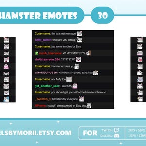 Hamster Emote Pack for Twitch or Discord | Hamster Emotes | Cute Emojis ...