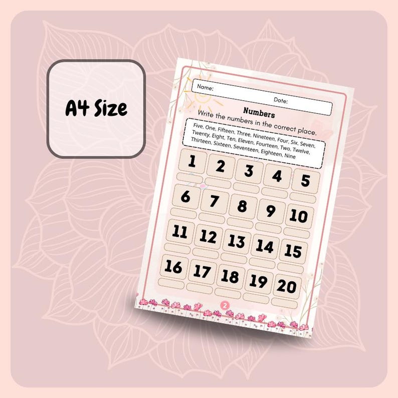 Your Kids Activity Book (number Busy Book) Mathematics, - Etsy