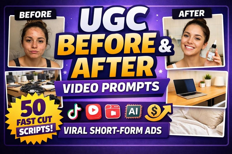 Before & After Video Customizable Prompt Template (50) Examples ...
