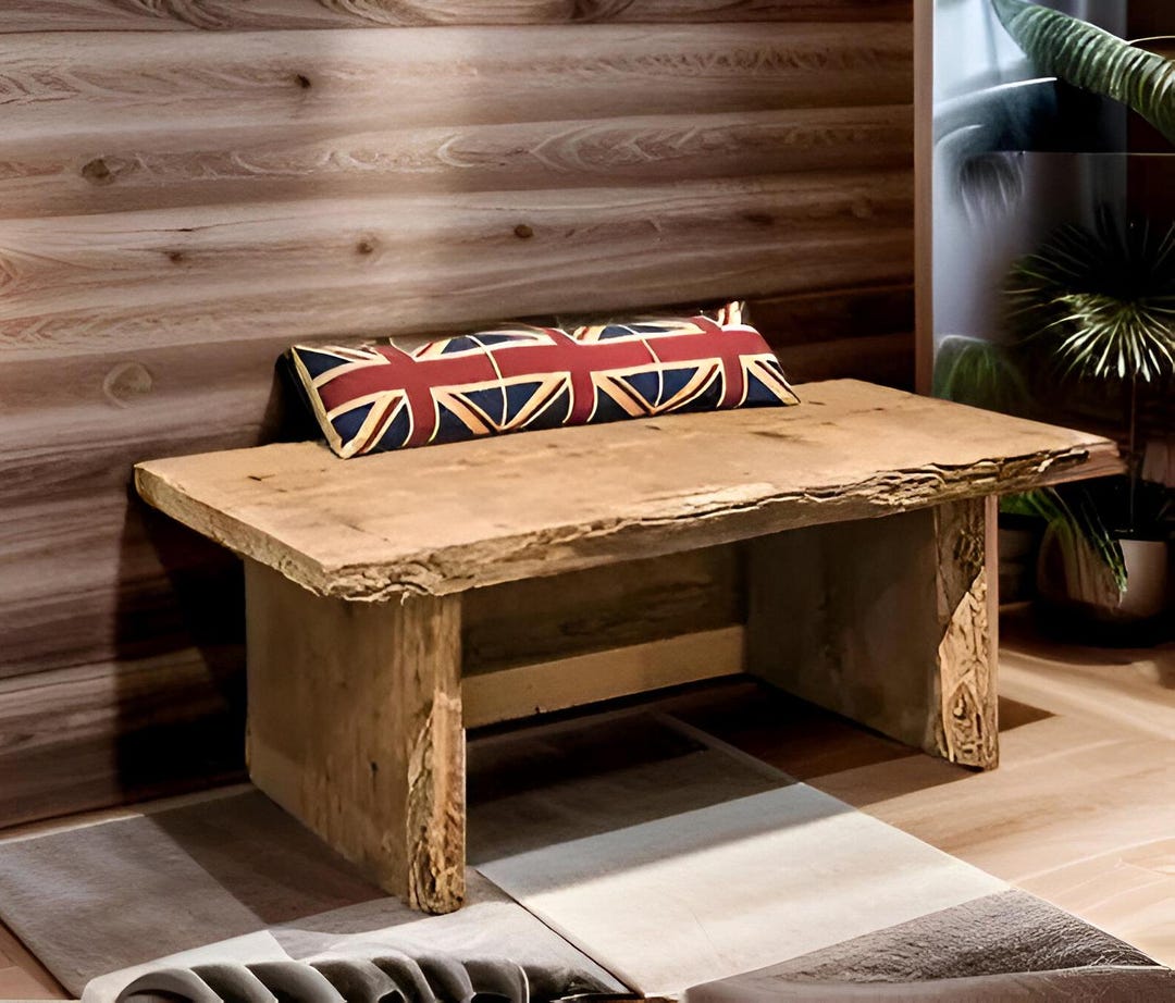 Custom Handmade Rustic Wooden Coffee Table Farmhouse Style Natural Live ...