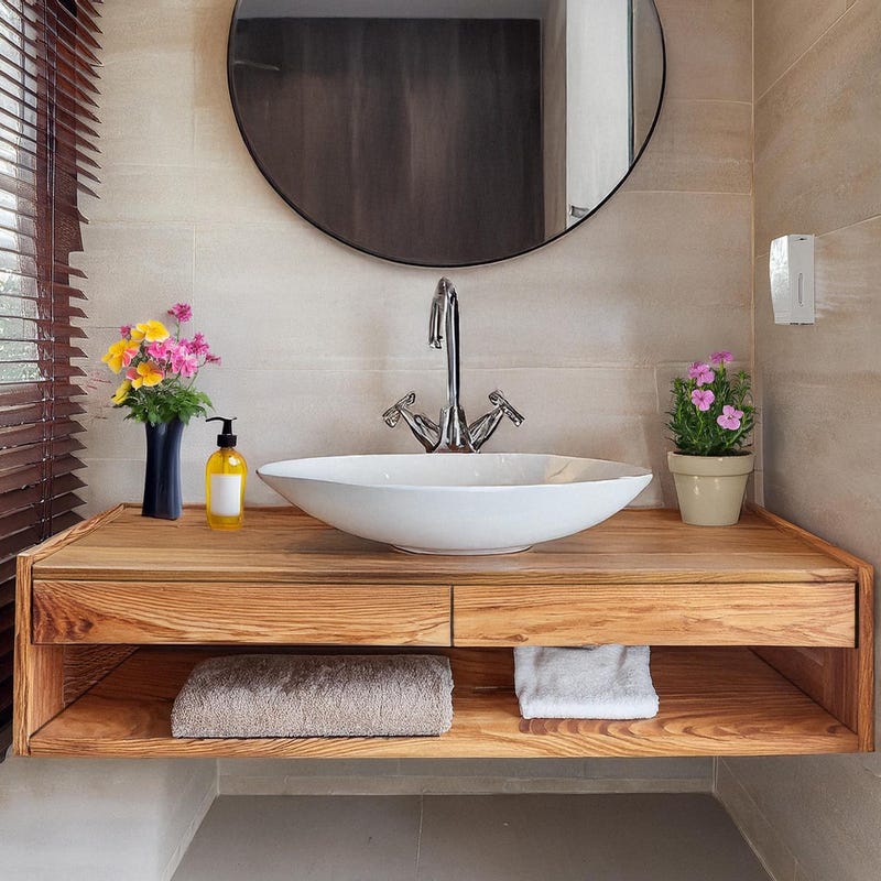 Floating Walnut Vanity - Etsy