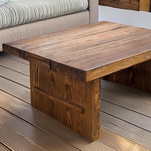 Rustic Wooden Coffee Table - Farmhouse Style Natural Live Edge ...