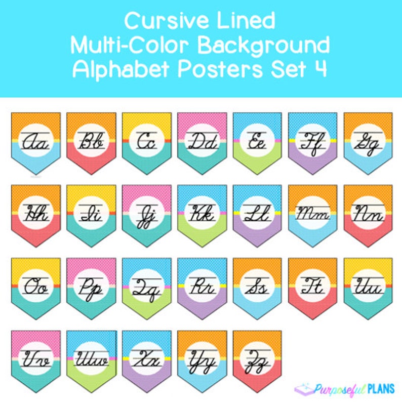 Editable Polka Dot & Chevron Cursive Alphabet Poster Cards - Classroom ...