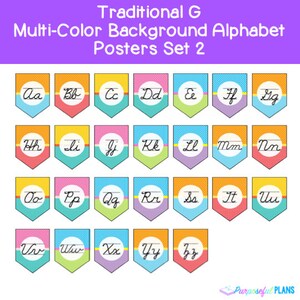 Editable Polka Dot & Chevron Cursive Alphabet Poster Cards - Classroom ...