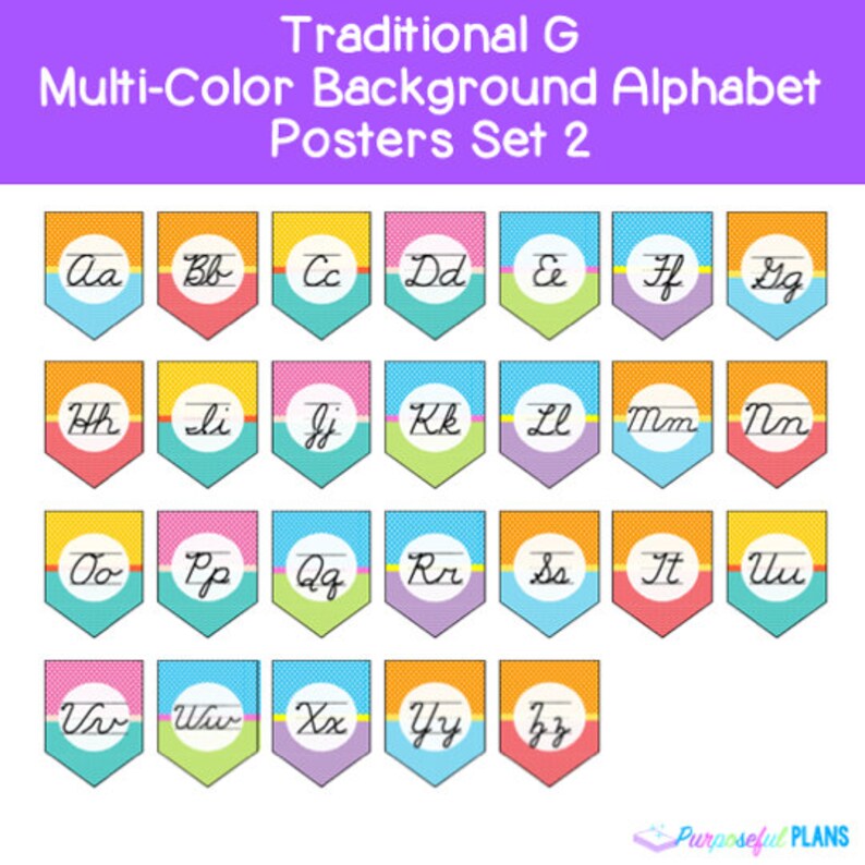 Editable Polka Dot & Chevron Cursive Alphabet Poster Cards - Classroom ...