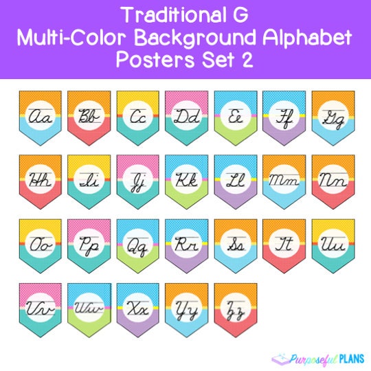 Editable Polka Dot & Chevron Cursive Alphabet Poster Cards - Classroom ...