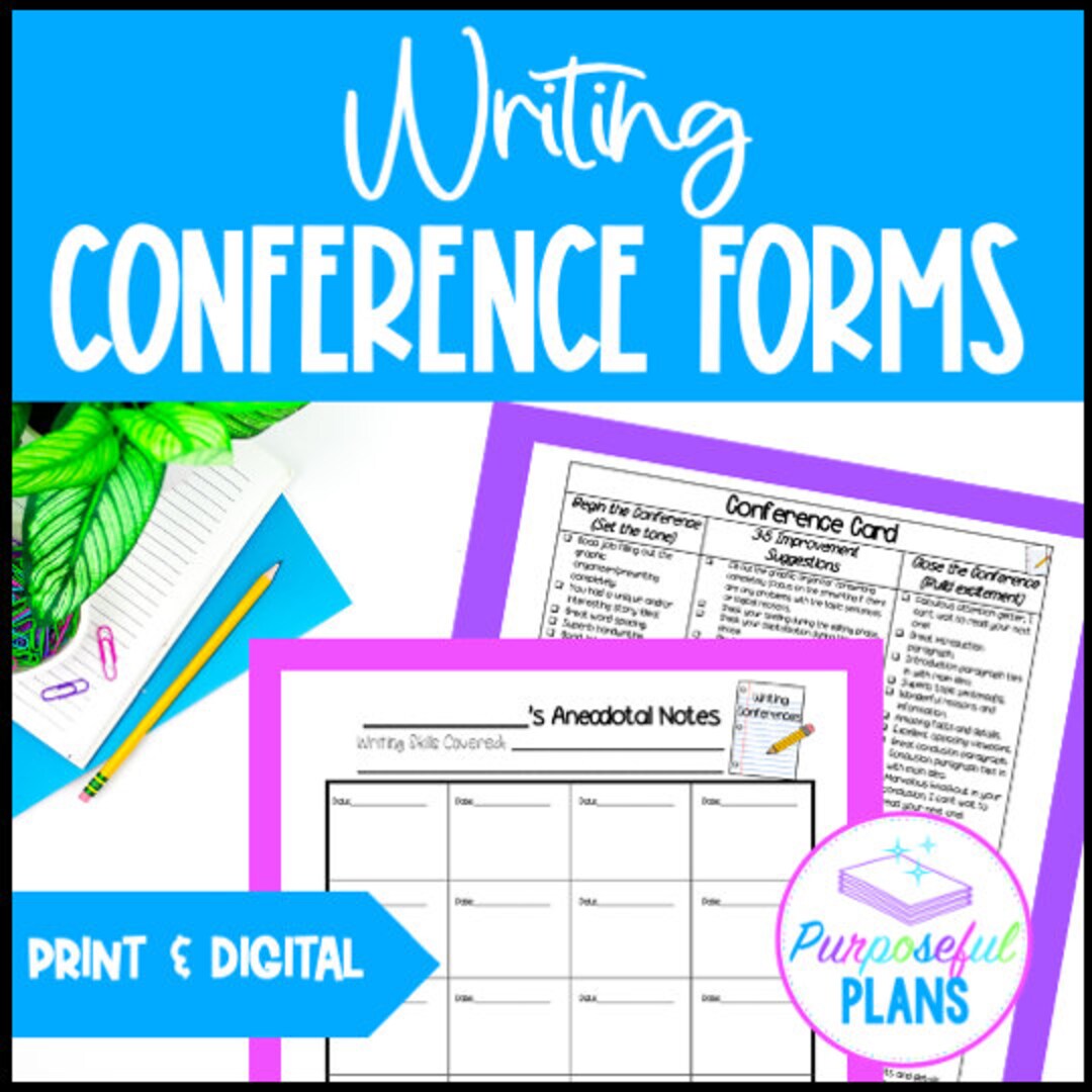 Editable Writing Conference Forms - Recording Sheet - Printable Notes ...