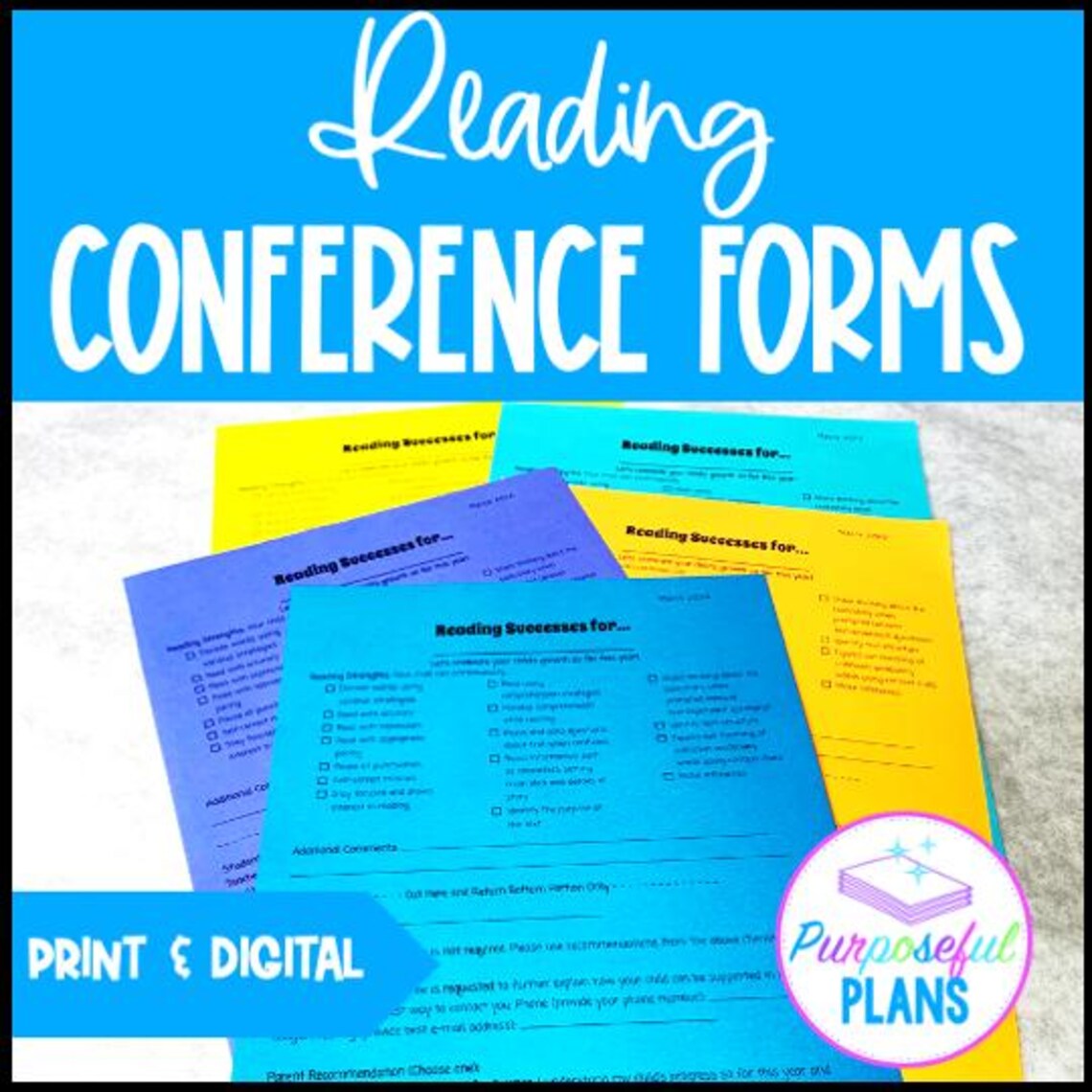 Editable Reading Conference Forms - Recording Sheet - Printable Notes ...