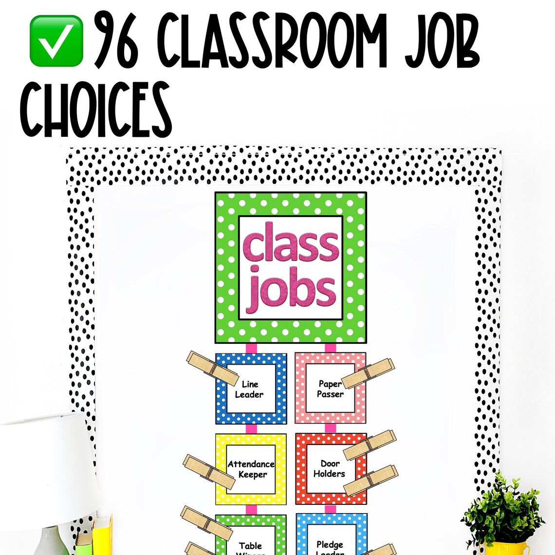 Editable Classroom Job Chart: Polka Dot Decor (digital Download) - Etsy