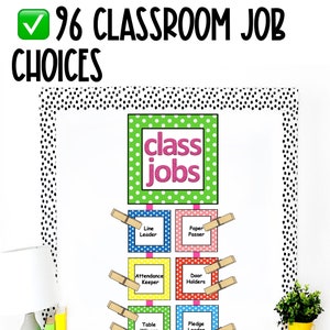 Editable Classroom Job Chart: Polka Dot Decor (digital Download) - Etsy