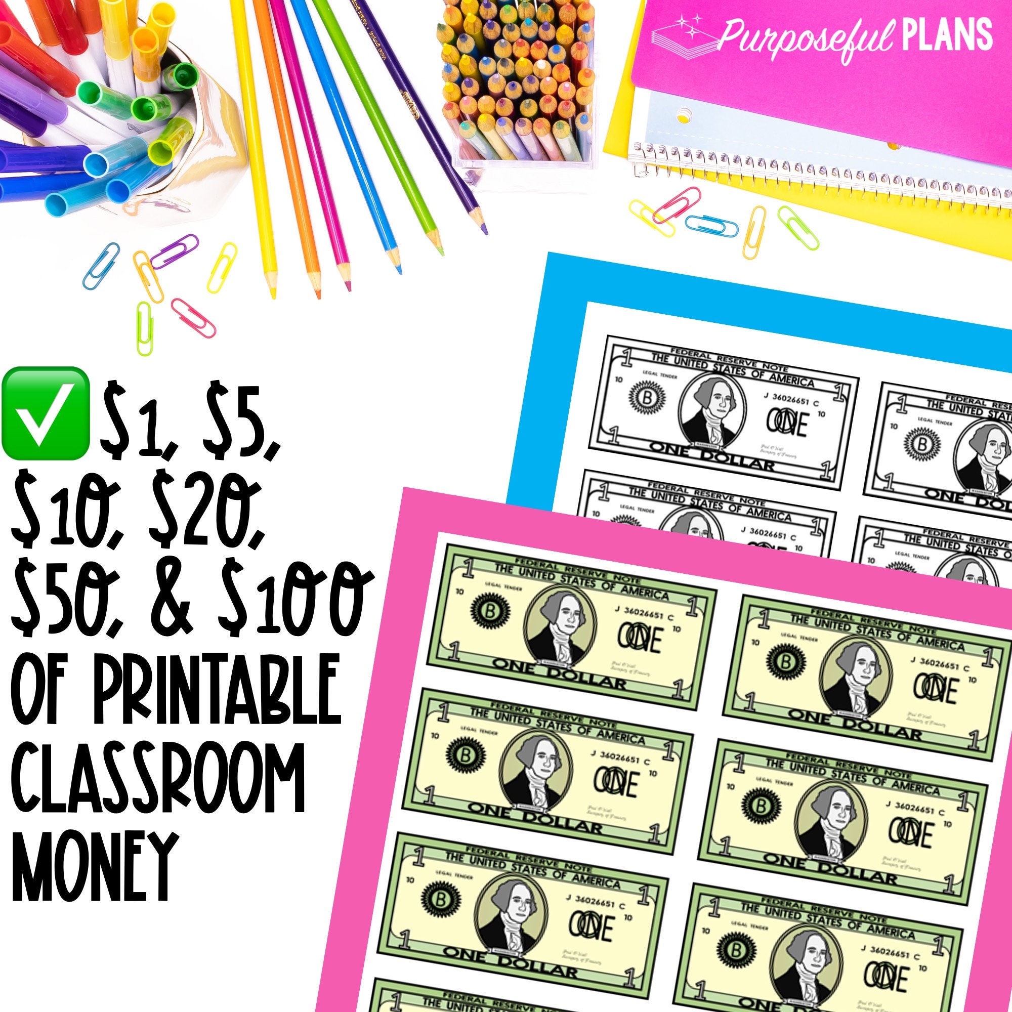 Class Money Currency - Class Cash - Classroom Economy Reward ...