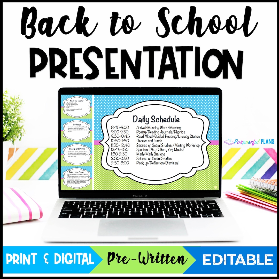 Editable Back to School Presentation: Meet the Teacher Slideshow ...