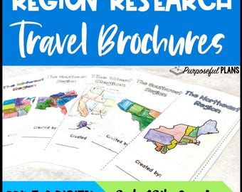 EDITABLE U.S. 5 Regions Research Travel Brochure Project - Digital ...