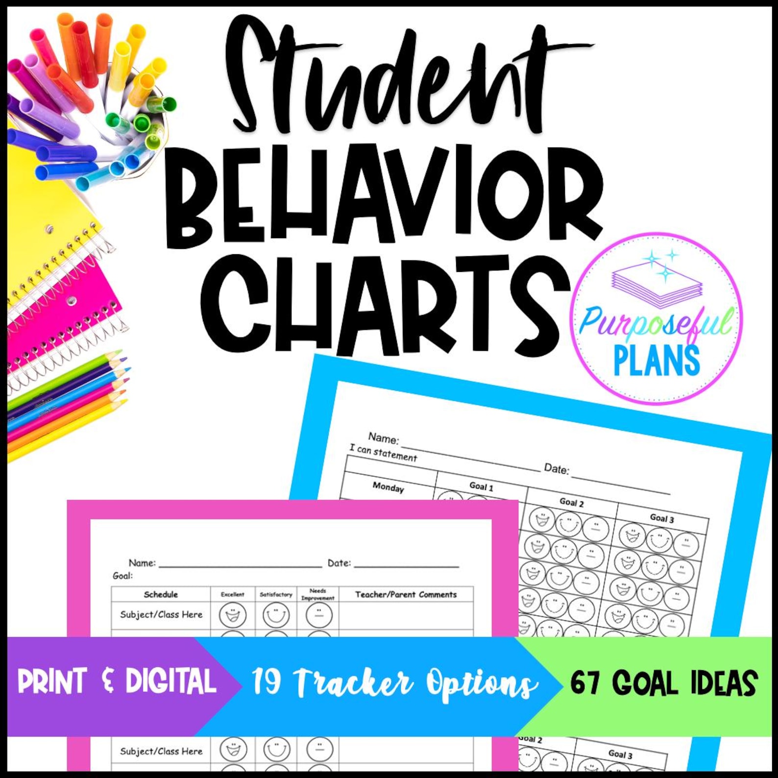Editable Student Behavior Charts: Classroom Management (digital ...