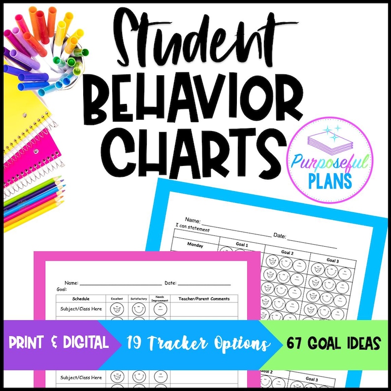 Editable Student Behavior Charts: Classroom Management (digital ...