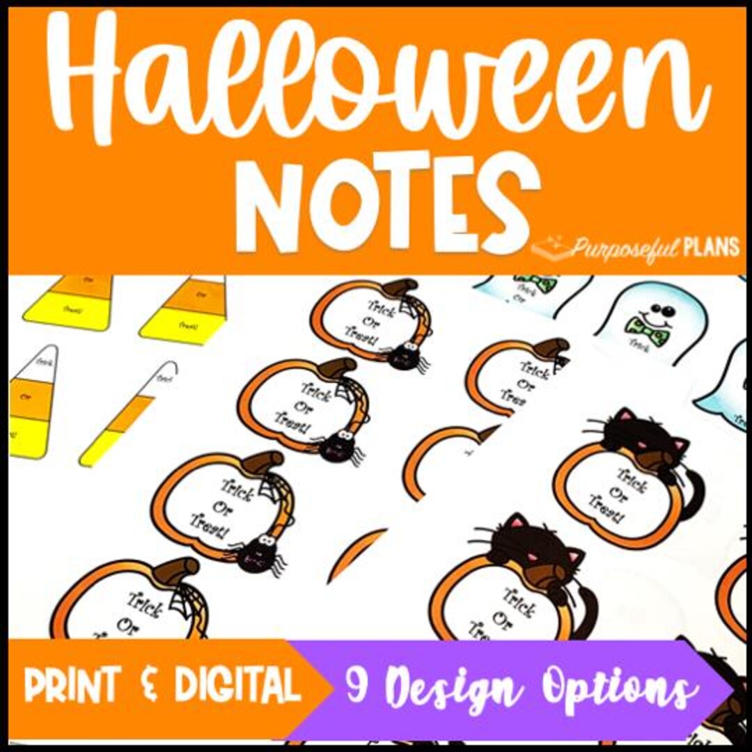 Editable Halloween Thank You Notes – Teacher Holiday Cards (digital ...