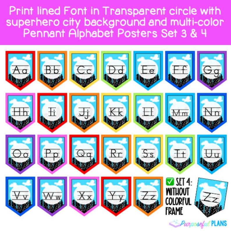 Editable Superhero City Print Alphabet Poster Cards Classroom Decor ...