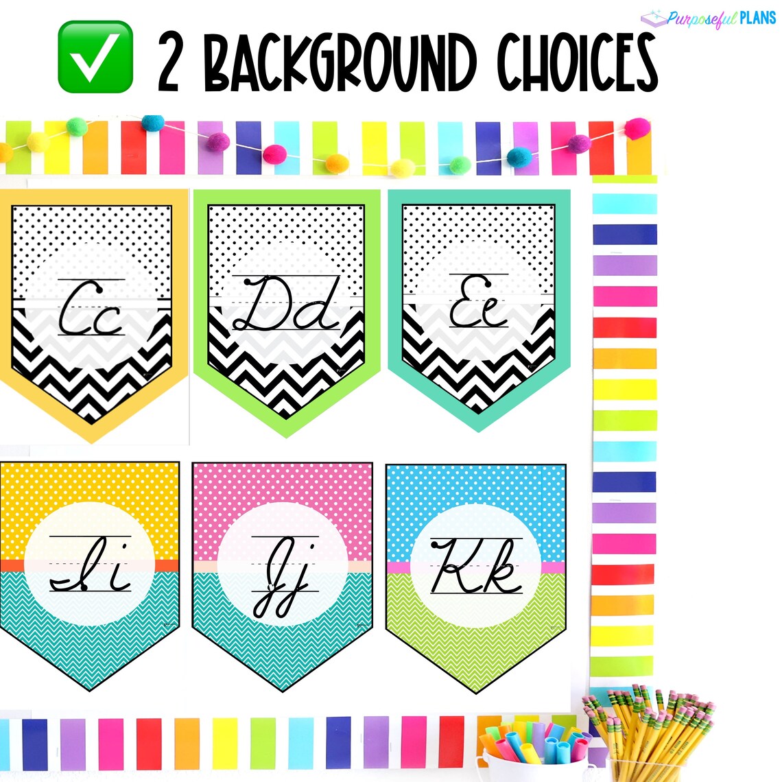 Editable Polka Dot & Chevron Cursive Alphabet Poster Cards - Classroom ...