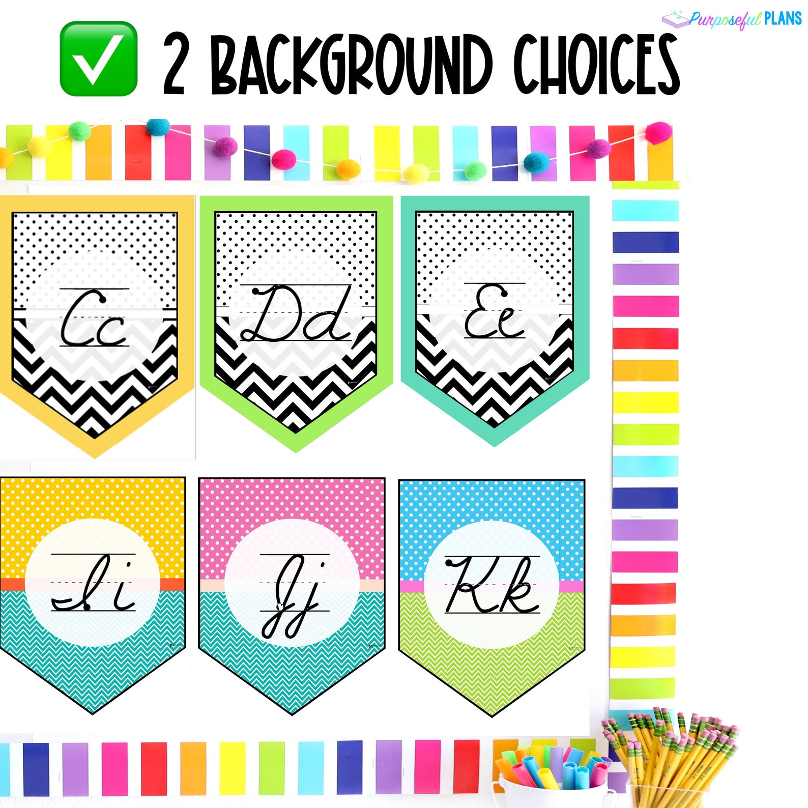 Editable Polka Dot & Chevron Cursive Alphabet Poster Cards - Classroom ...
