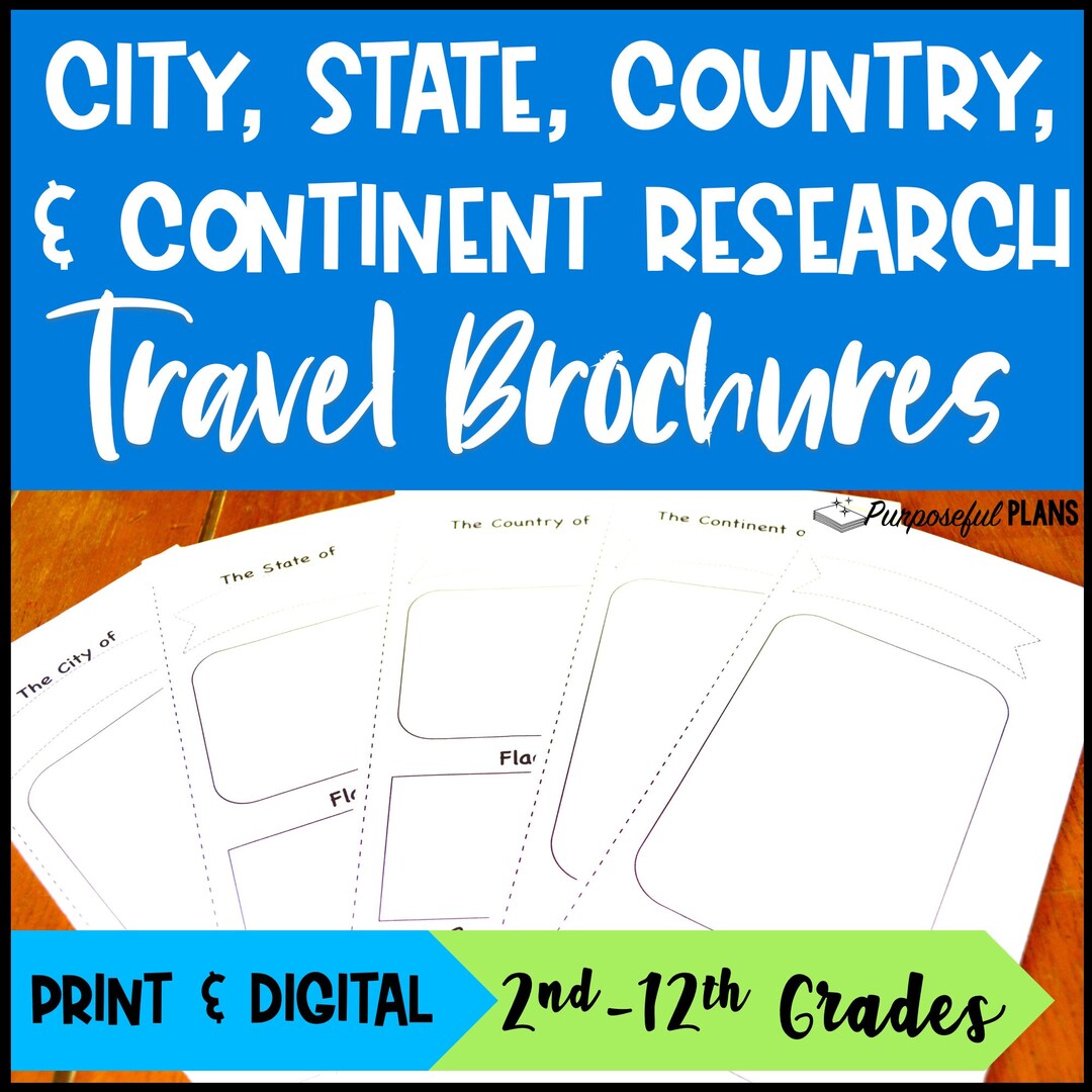 EDITABLE City, State, & Country Travel Brochure Templates Research ...