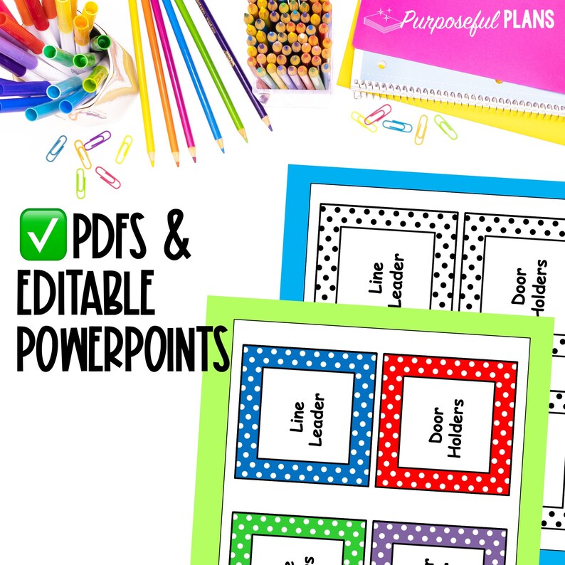 EDITABLE Classroom Job Card Charts Class Helpers Classroom Decor Clip ...