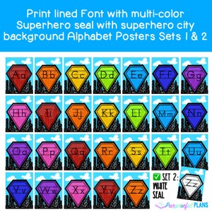 Editable Superhero City Print Alphabet Poster Cards - Classroom Decor ...