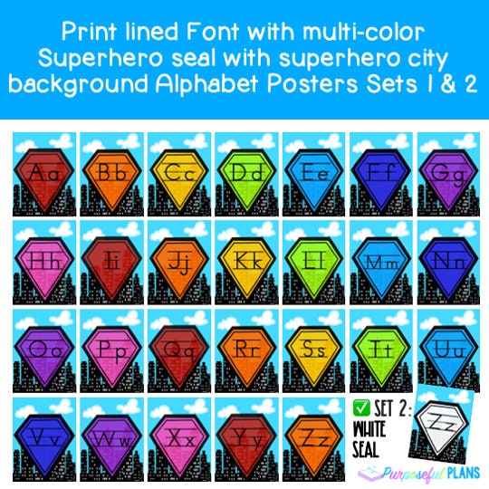 Editable Superhero City Print Alphabet Poster Cards - Classroom Decor ...