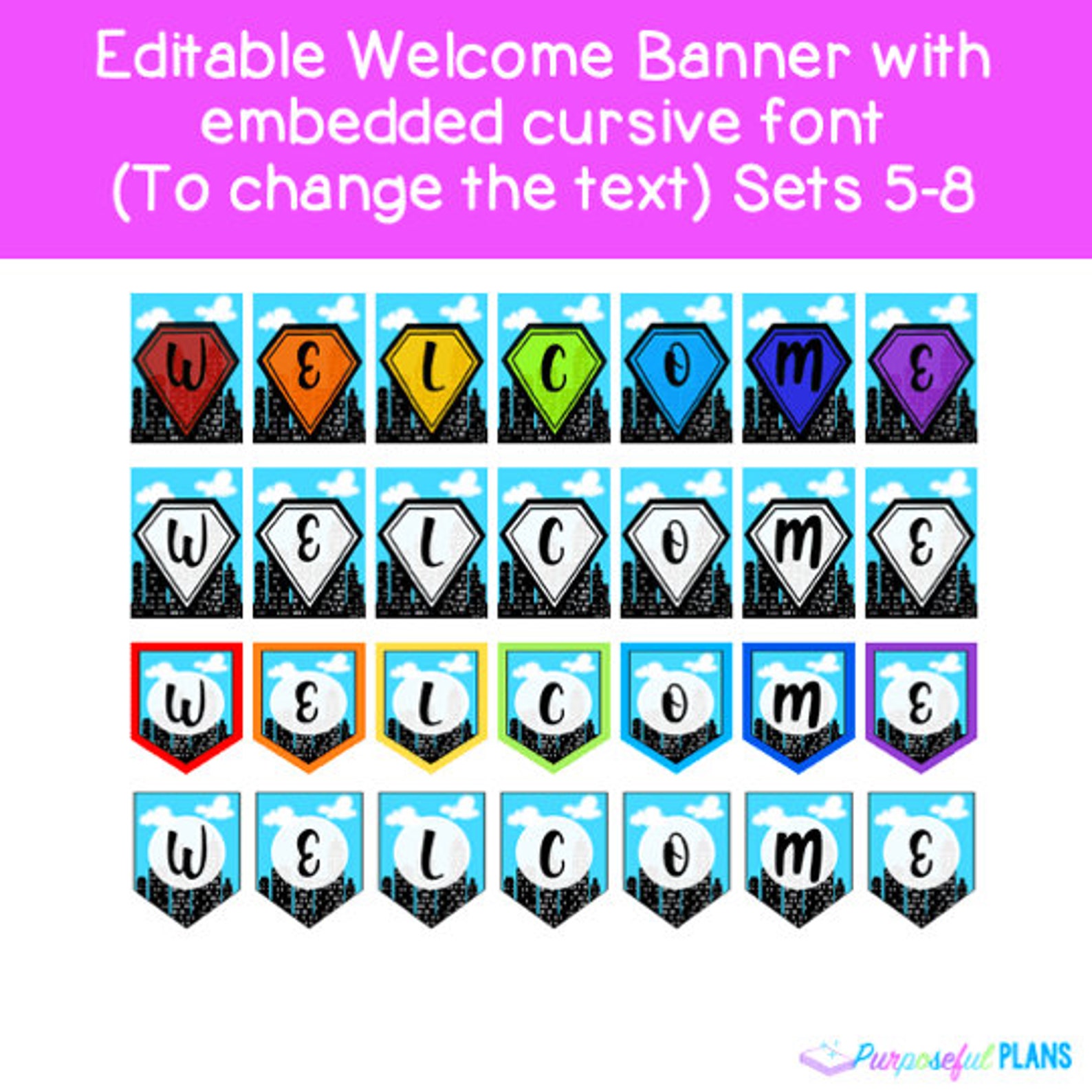 Editable Superhero Welcome Banner: Classroom Decor (printable PDF & PPT ...