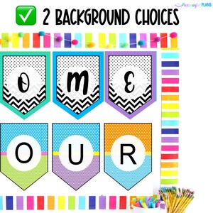 Editable Polka Dot Chevron Welcome Banner - Printable Bunting Letters ...