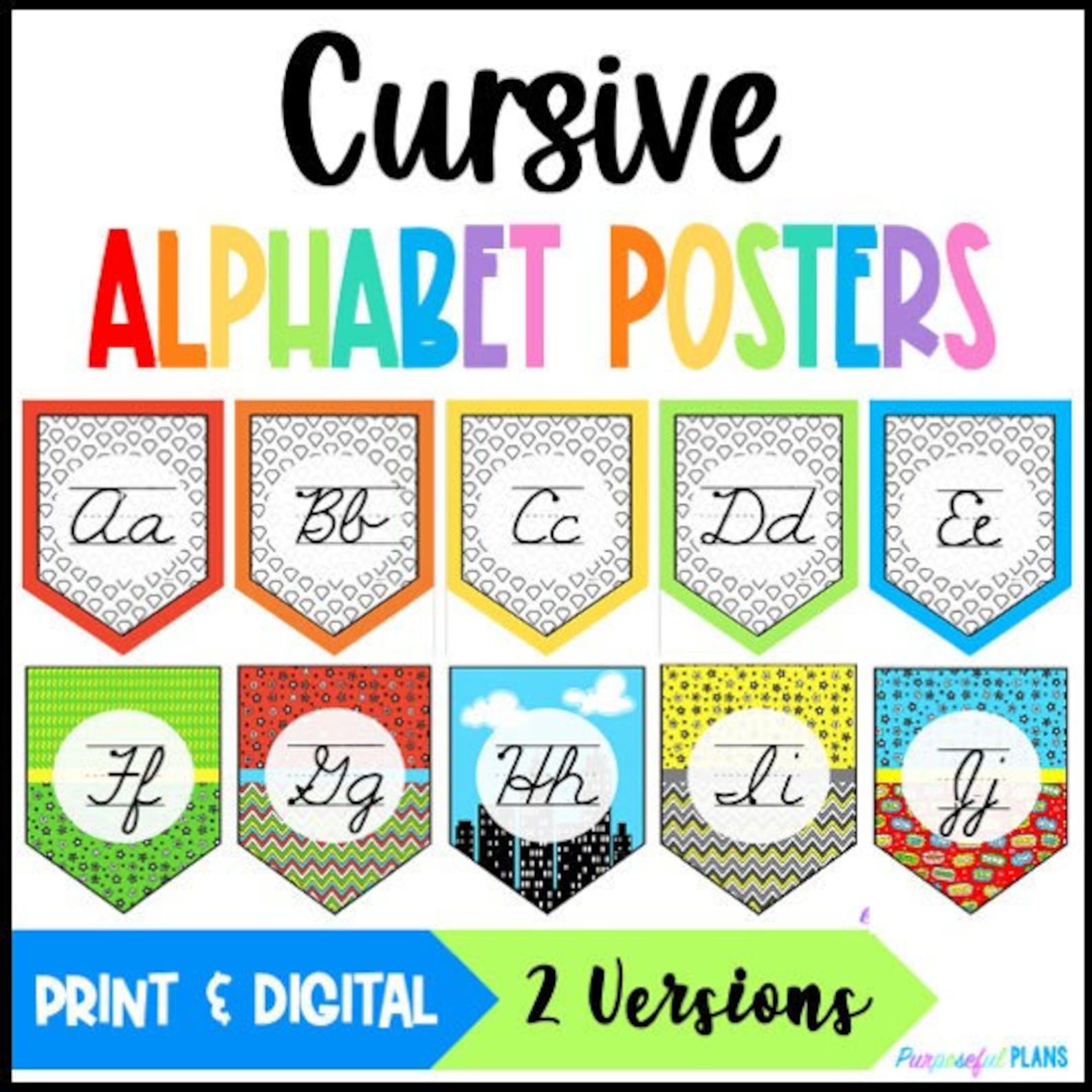 Editable Superhero Cursive Alphabet Poster Cards - Classroom Decor Wall ...