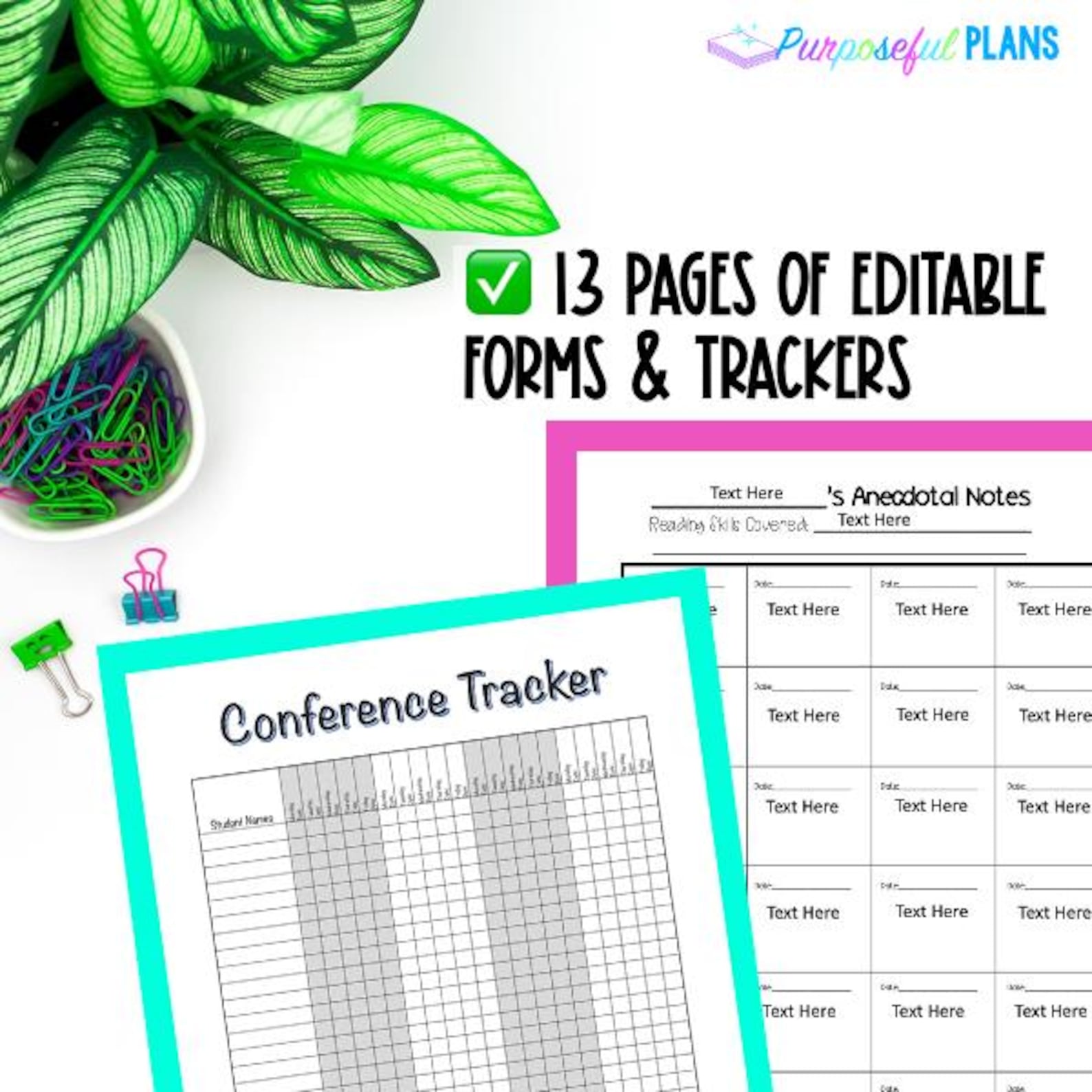 Editable Reading Conference Forms - Recording Sheet - Printable Notes ...
