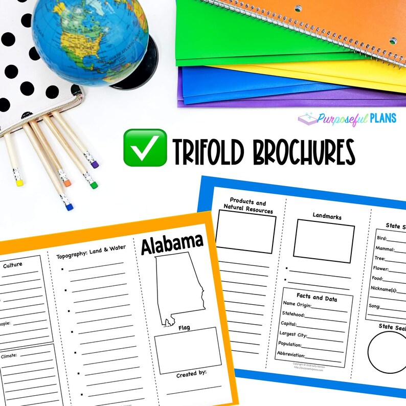 EDITABLE State Travel Brochures Research Project -checklists & Rubrics ...