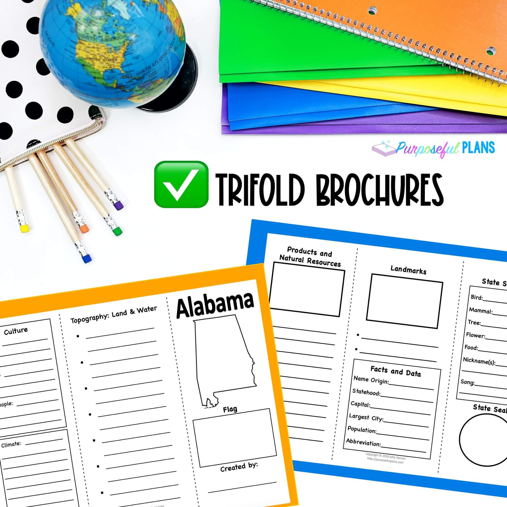 EDITABLE State Travel Brochures Research Project -checklists & Rubrics ...