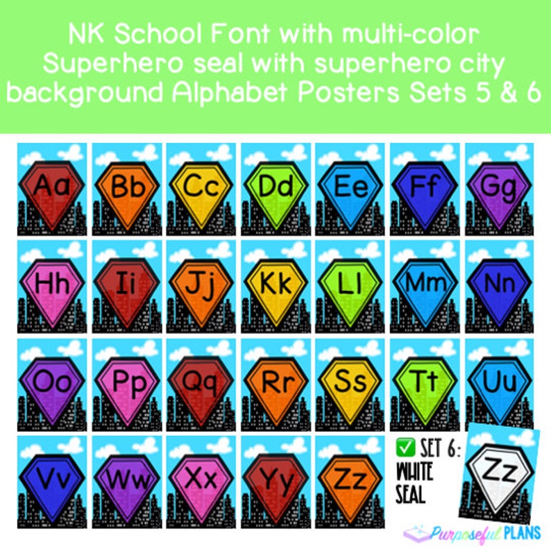 Editable Superhero City Print Alphabet Poster Cards - Classroom Decor ...