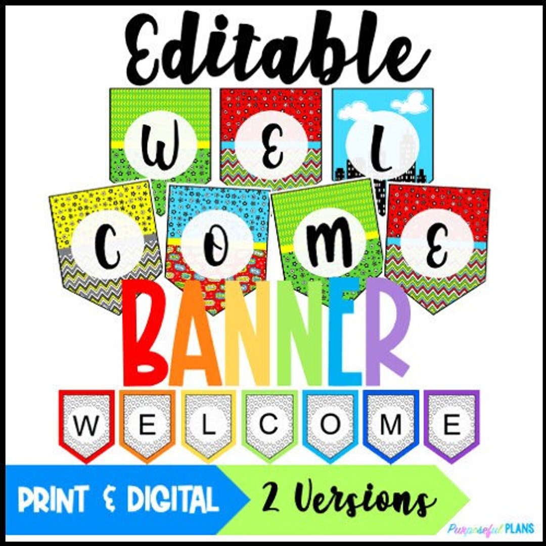 Editable Superhero Welcome Banner: Classroom Decor (digital Download ...
