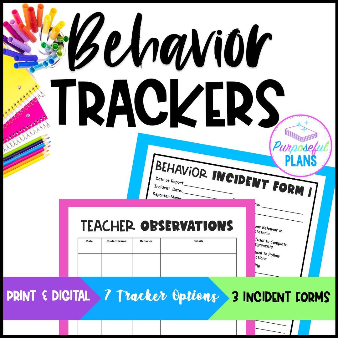 EDITABLE Student Daily Behavior Trackers & Incident Forms - Class ...