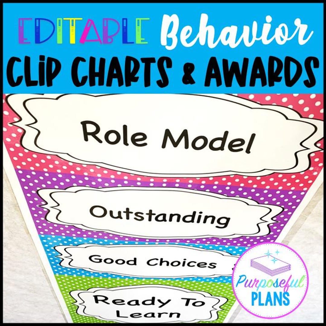 EDITABLE Behavior Clip Charts for Classroom Management - Behavior Chart ...