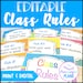 EDITABLE Students' Classroom Rules - Class Expectations Posters ...