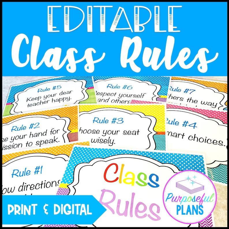 EDITABLE Students' Classroom Rules - Class Expectations Posters ...