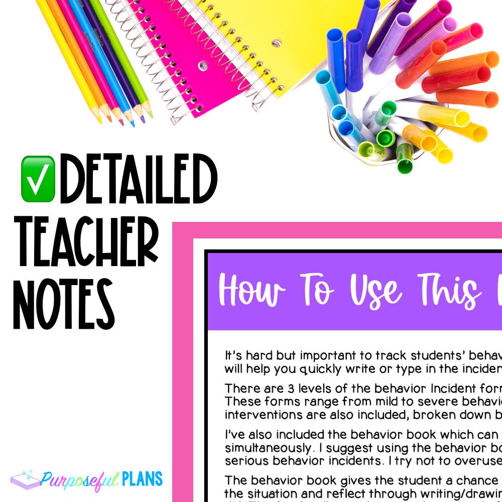EDITABLE Behavior Reflection Think Sheets - Behavioral - Classroom ...