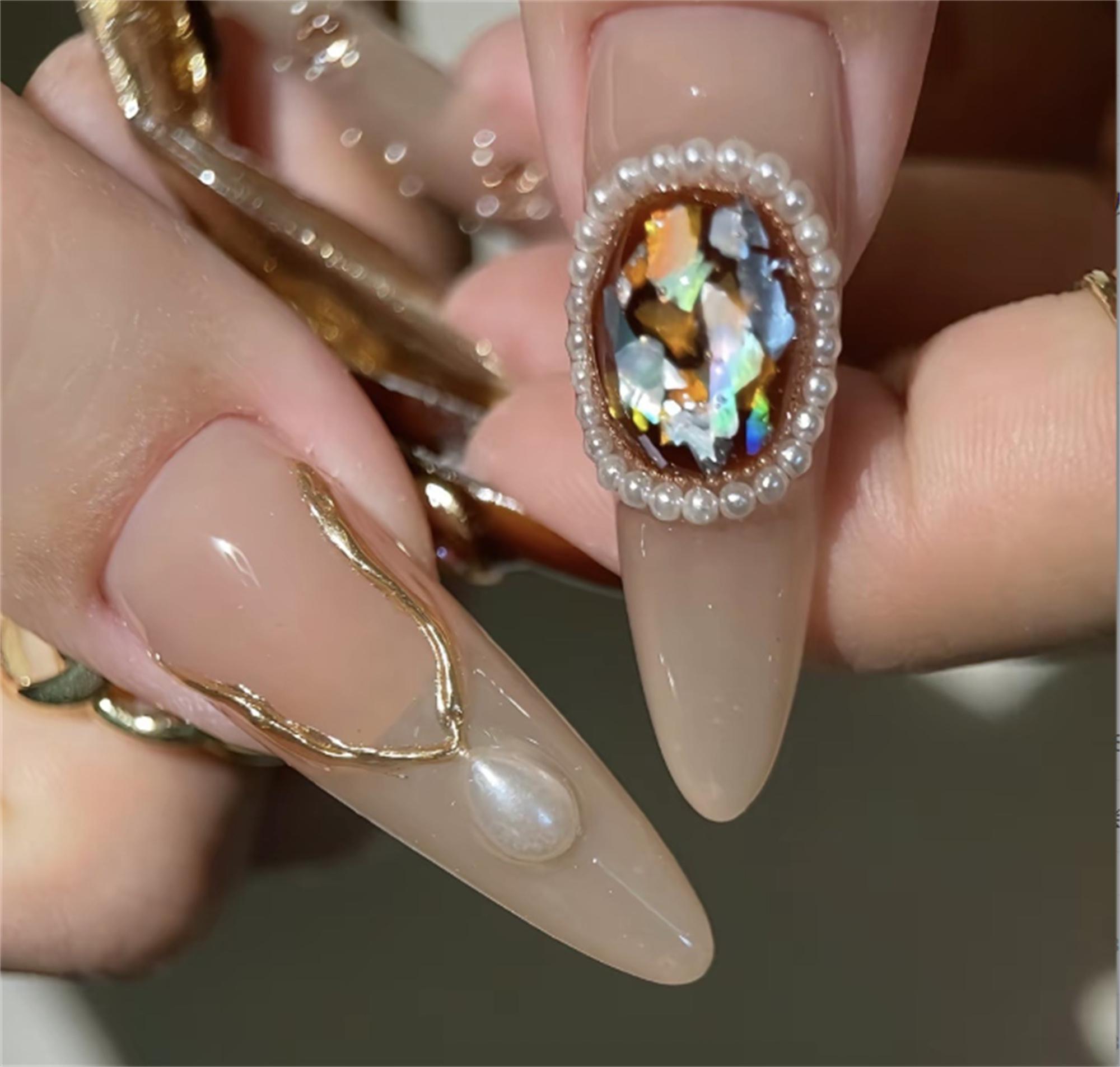 Handpainted Fake/false Nails, Prom/event/birthday Nails, Goth/gothic ...